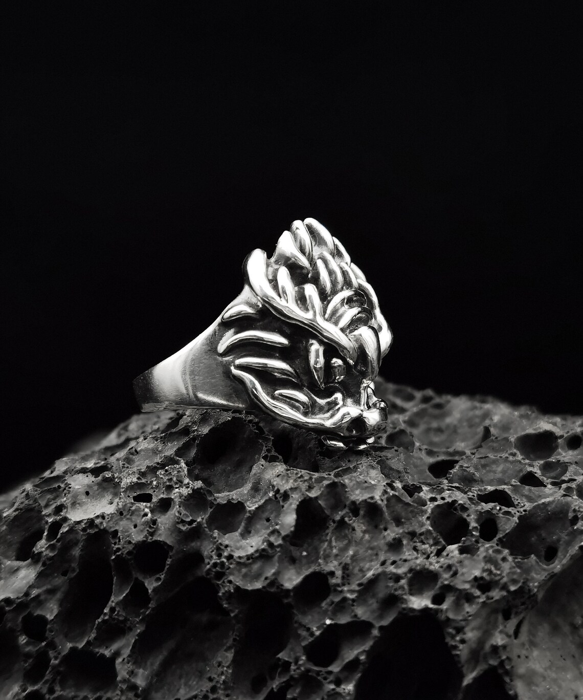 Kirin Sterling Silver Ring Handmade Solid Medieval 925 Unique | Etsy