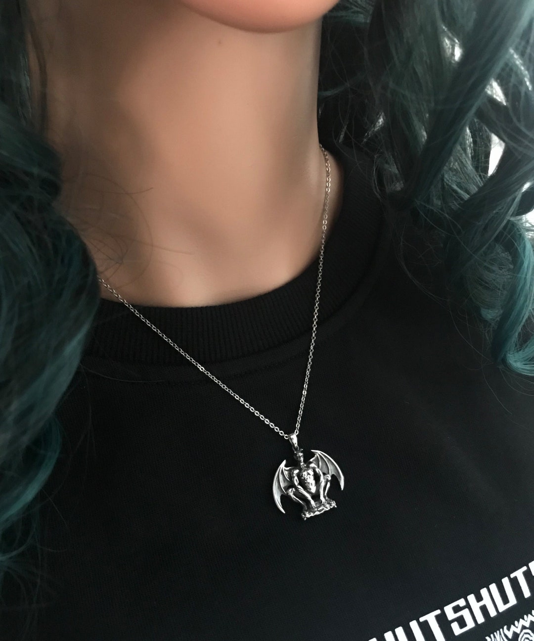 Devil Necklace// Sterling Silver// Handmade Solid S925//unique - Etsy