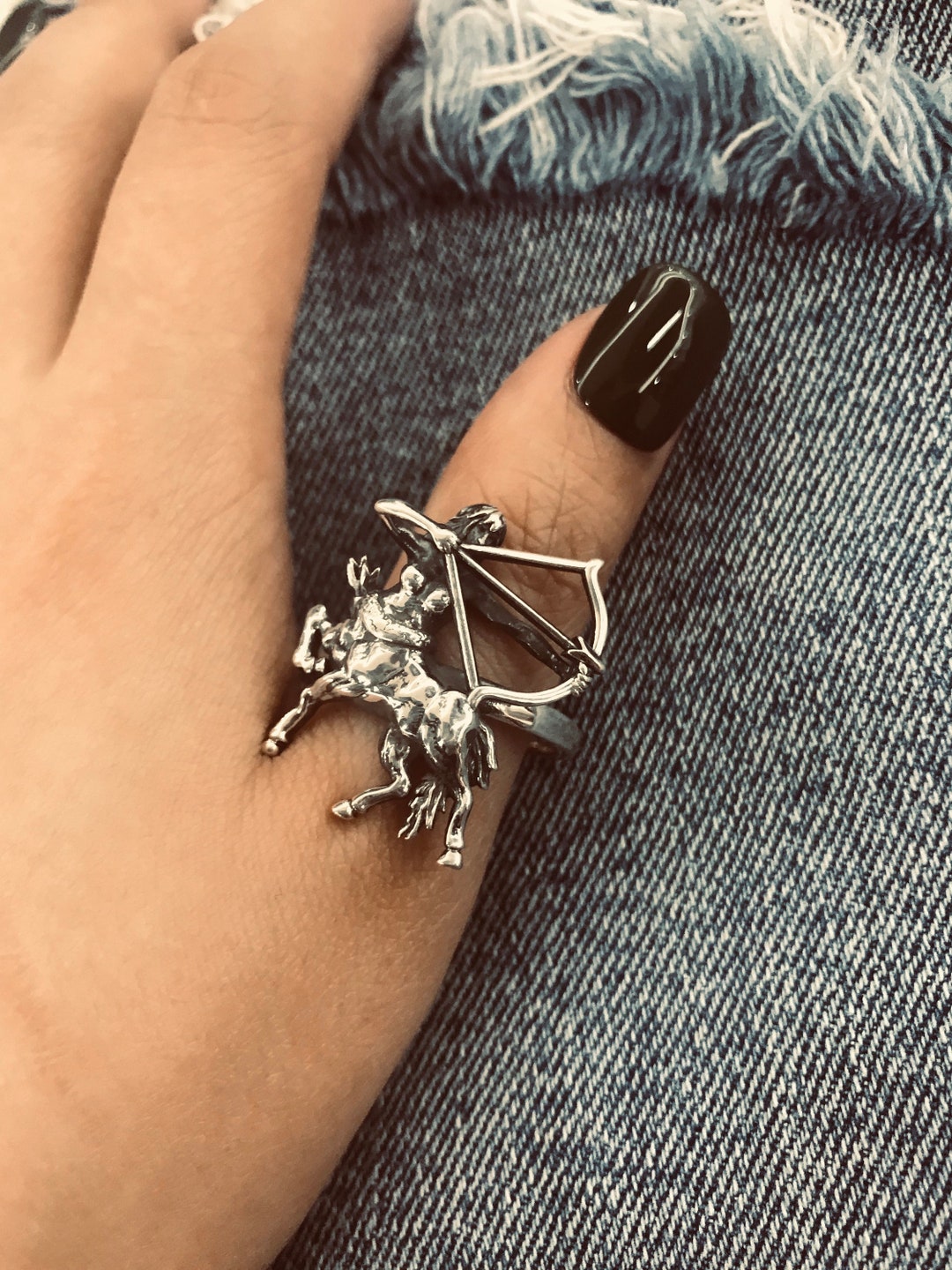 Handmade Sterling Silver Centaur Archer Ring: Gothic Biker Jewelry - Etsy