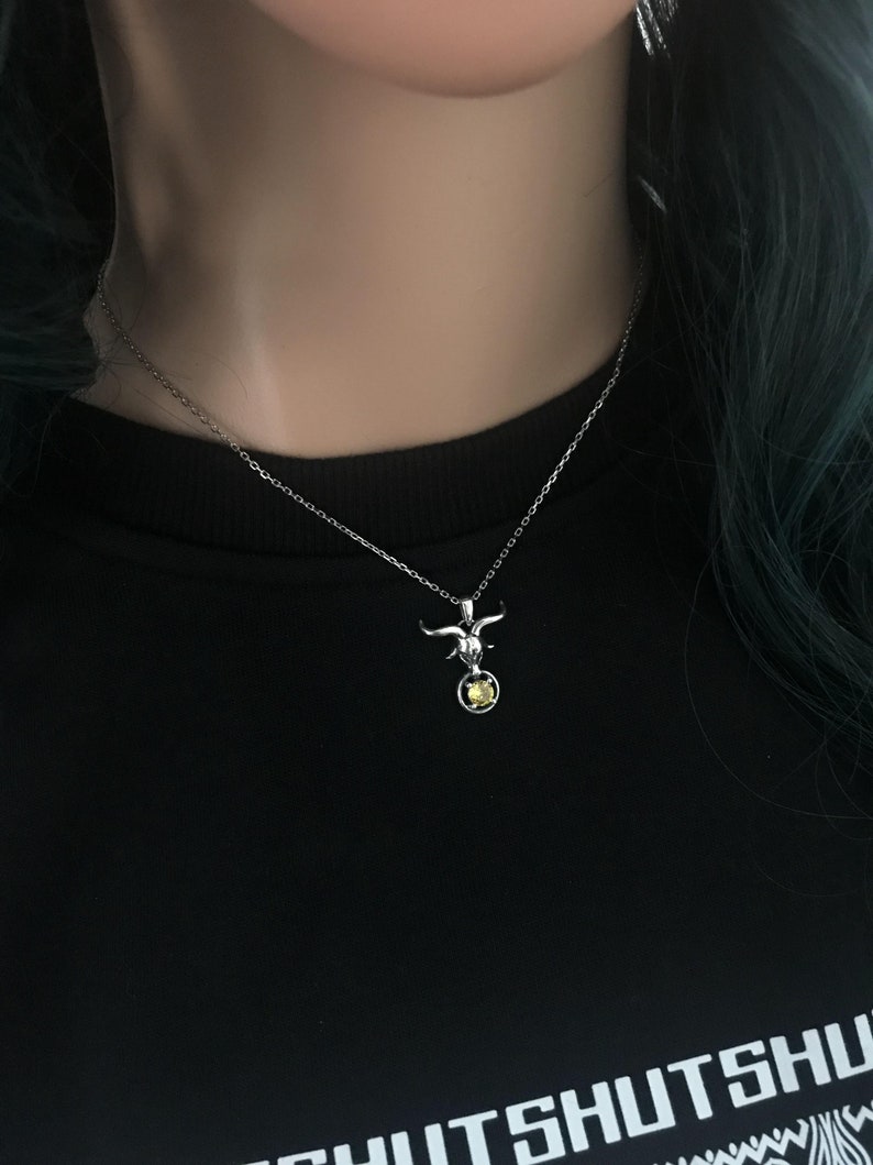 Collar de Baphomet en plata de ley: colgante con piedra de nacimiento ...