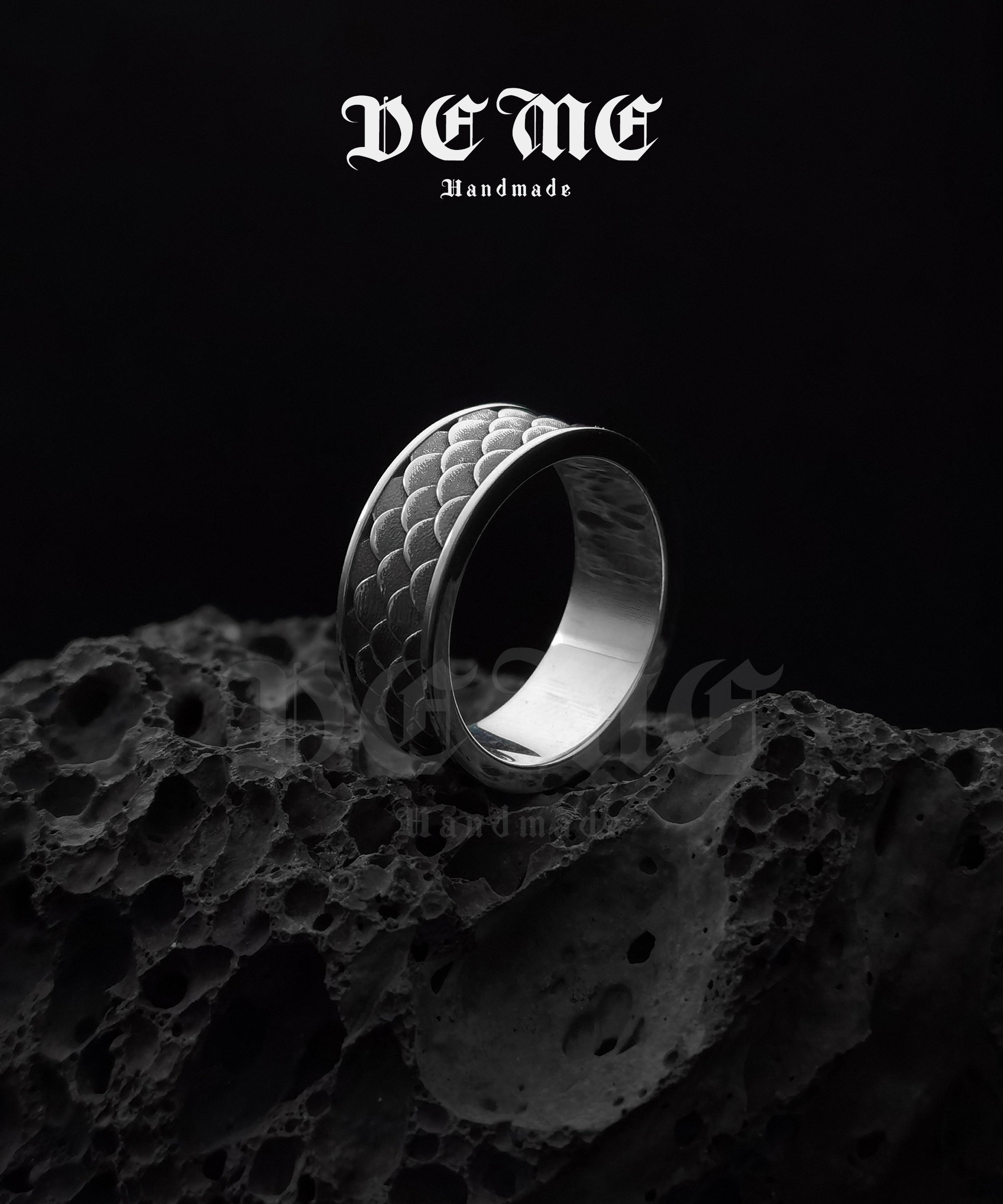 Fish Scale Ring// Sterling Silver// Handmade Solid - Etsy