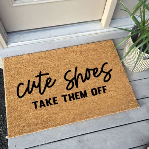 Personalized Welcome Door Mat Take off Your Shoes and Stay | Etsy UK