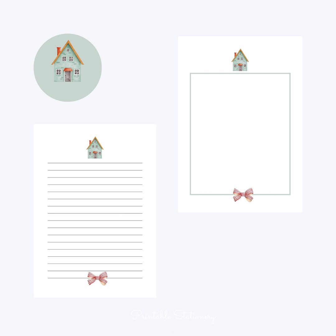 Printable Stationery Pretty House Notepaper - Etsy