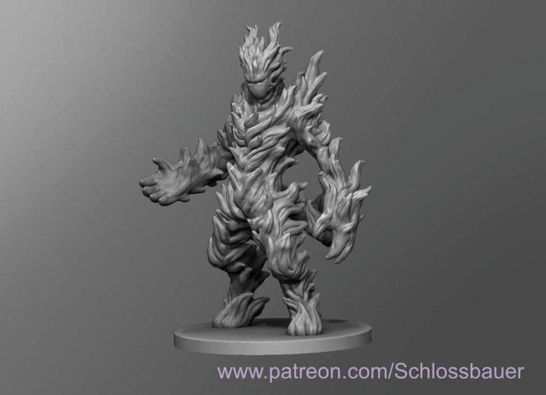 Fire Elemental Dungeons & Dragons 5e Resin Mini Monster - Etsy