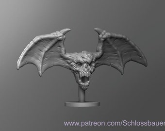 Flying Skull Miniature - Etsy