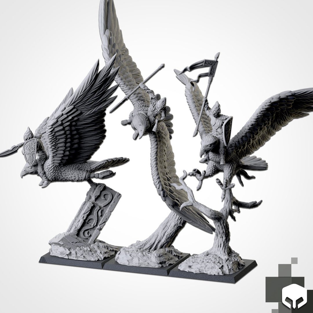 Hawk Riders Set of 3 Forest Elves 32mm Resin Miniature - Etsy
