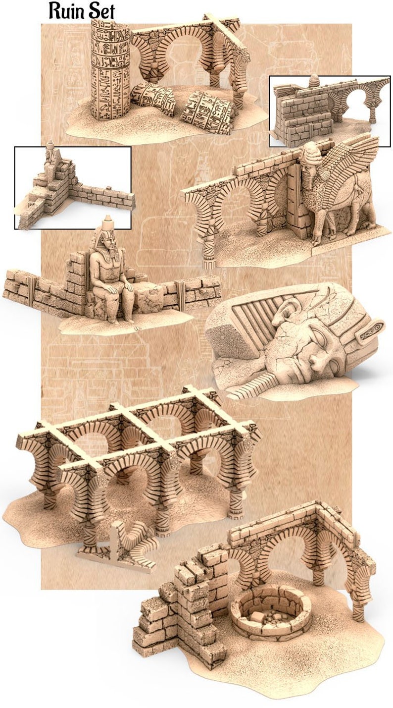 Desert Ruins Desert Adventure Terrain Diorama Dnd 5e - Etsy Australia