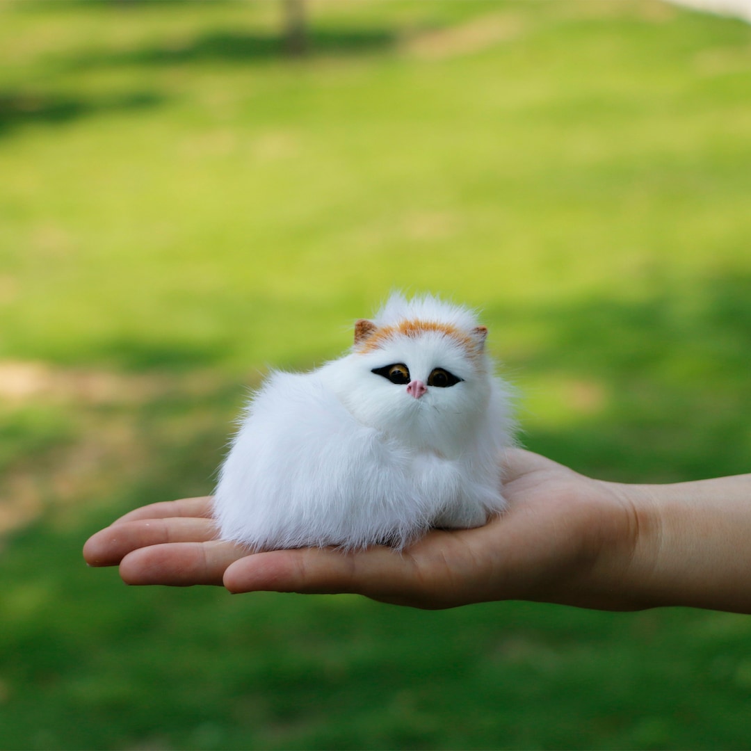 Set of 2 Kawaii Mini Realistic Cats Lifelike Baby Kittens Figurines ...