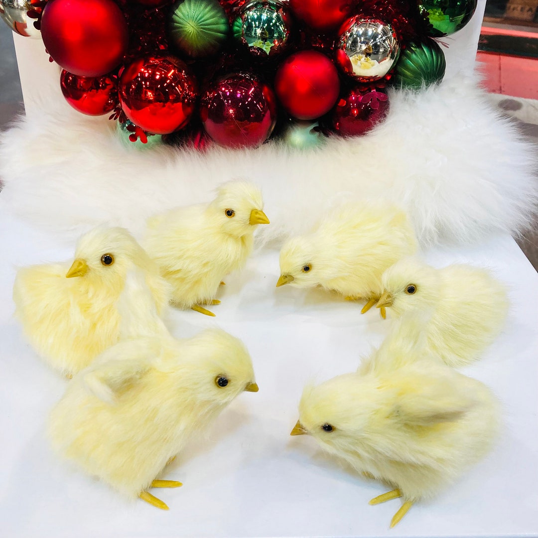 Easter Chick Taxidermy Figurine Chicken Decor Miniature Replica ...