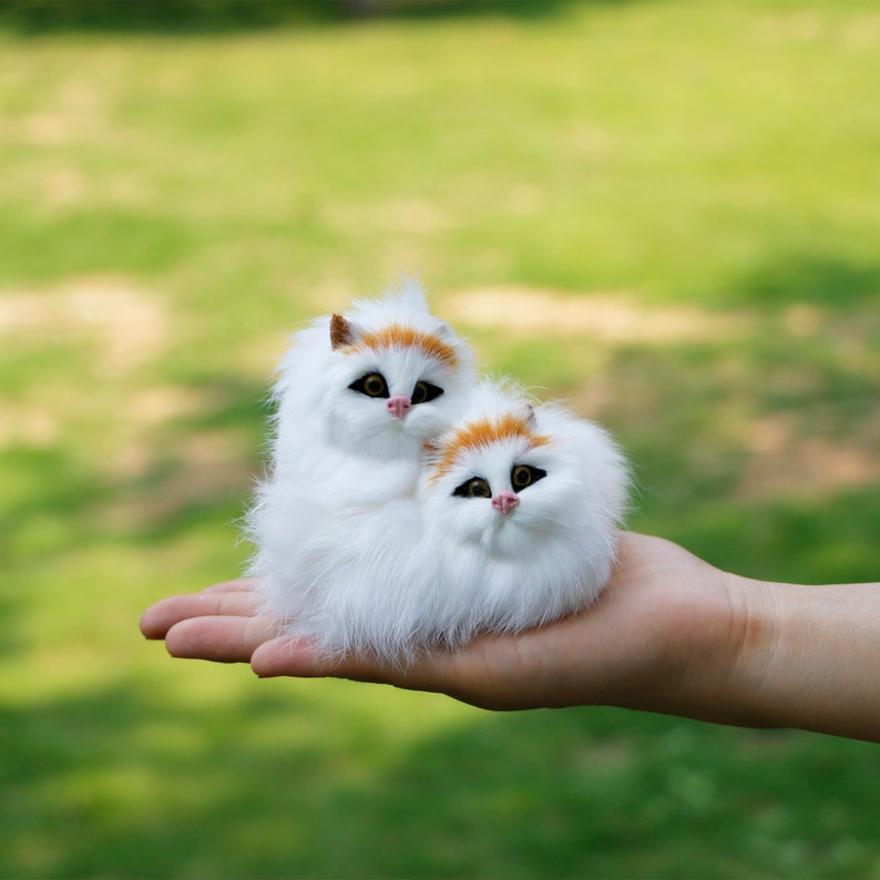 Juego de 2 Mini gatos realistas Kawaii Figuras de gatitos bebés ...