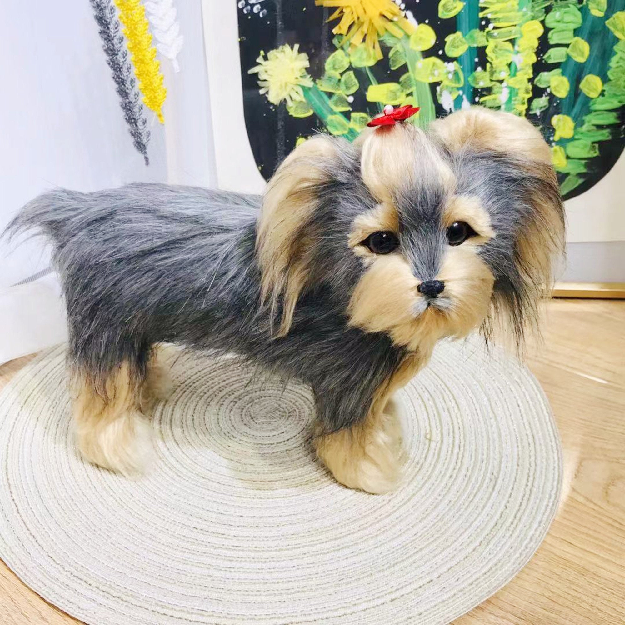 Yorkie Terrier Realistic Dog Puppy Plush Animals Figurines - Etsy