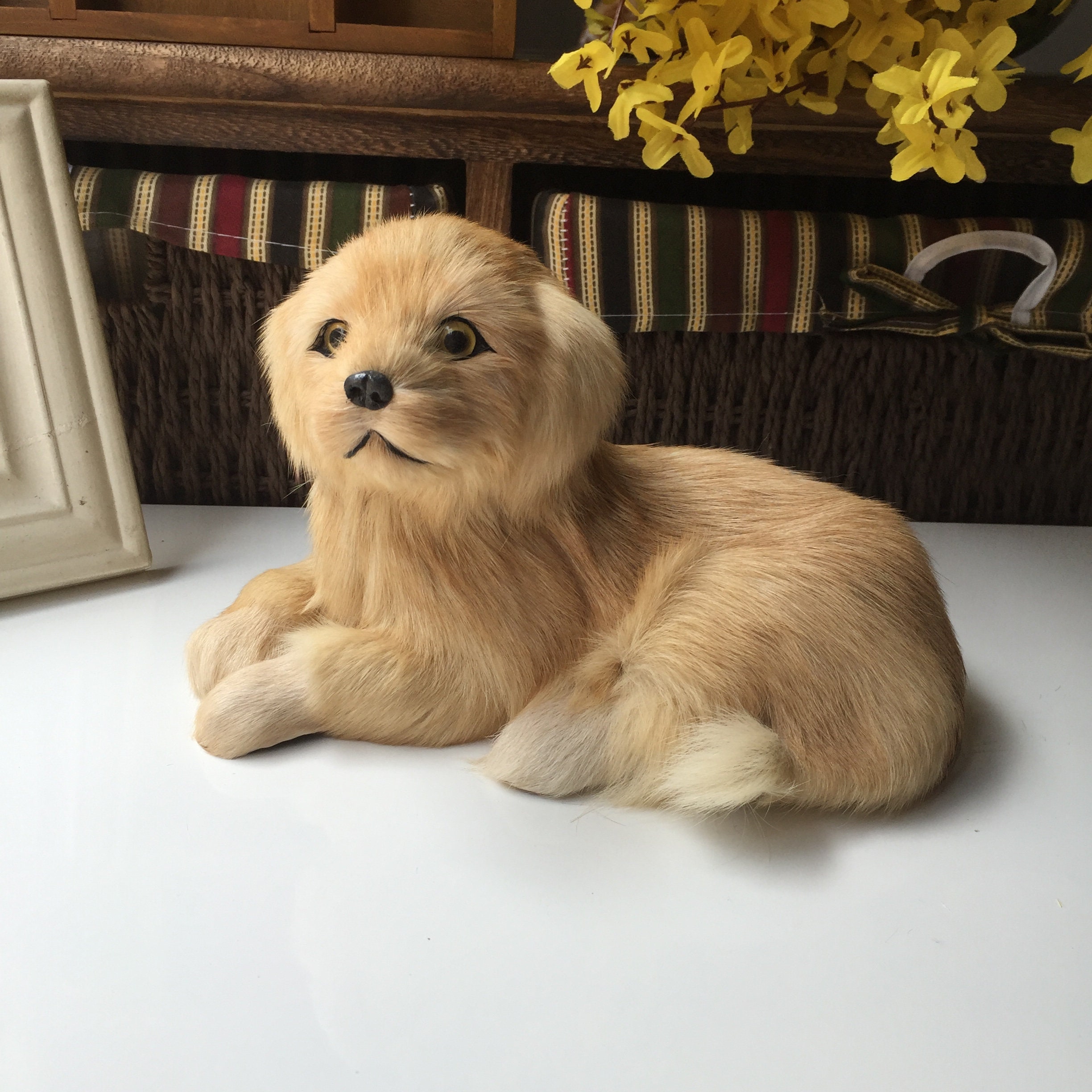 Realistic Dog Golden Retriever Puppy Fake Animal Figurines Replica ...