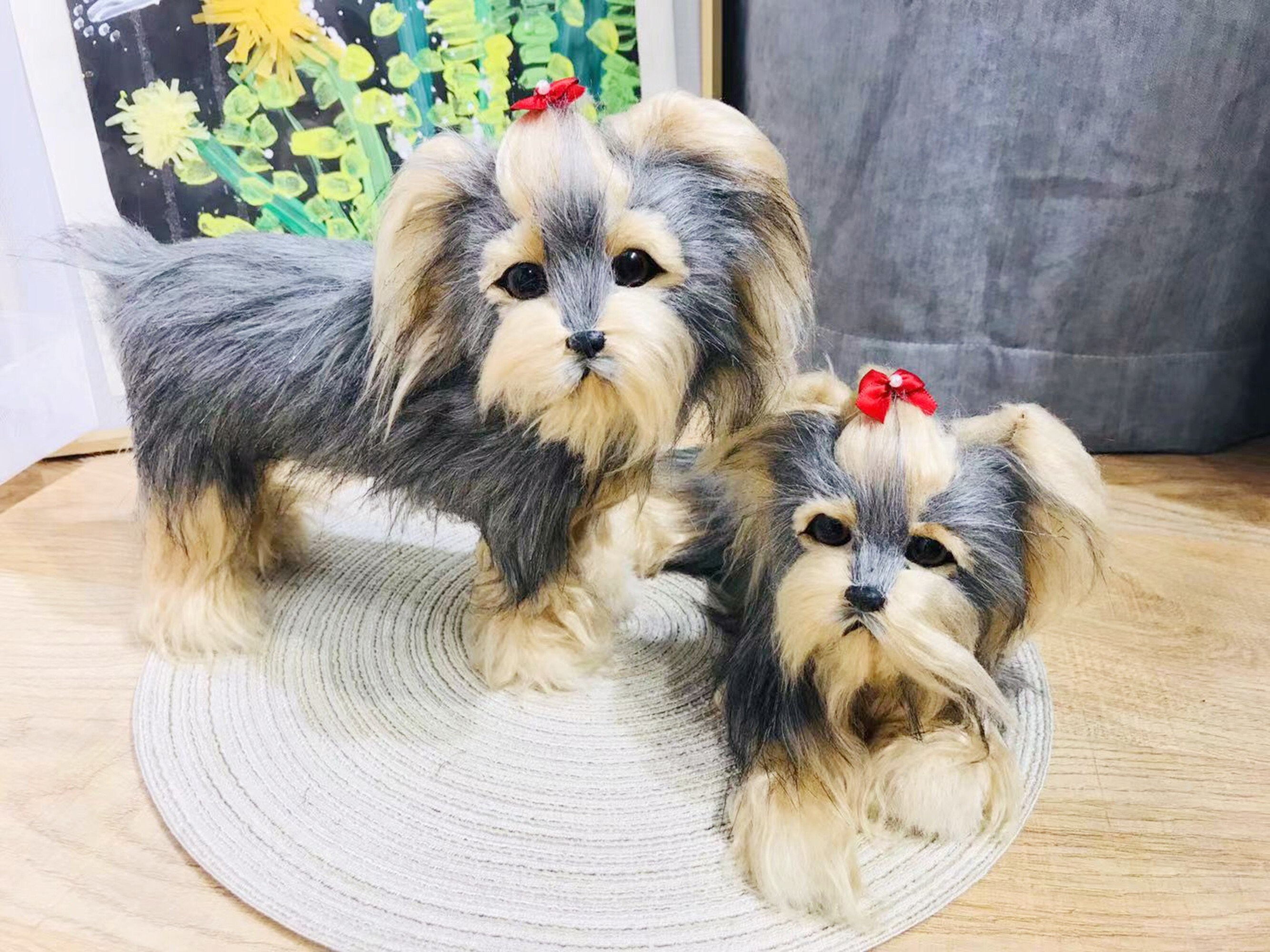 Yorkie Terrier Realistic Dog Puppy Plush Animals Figurines - Etsy