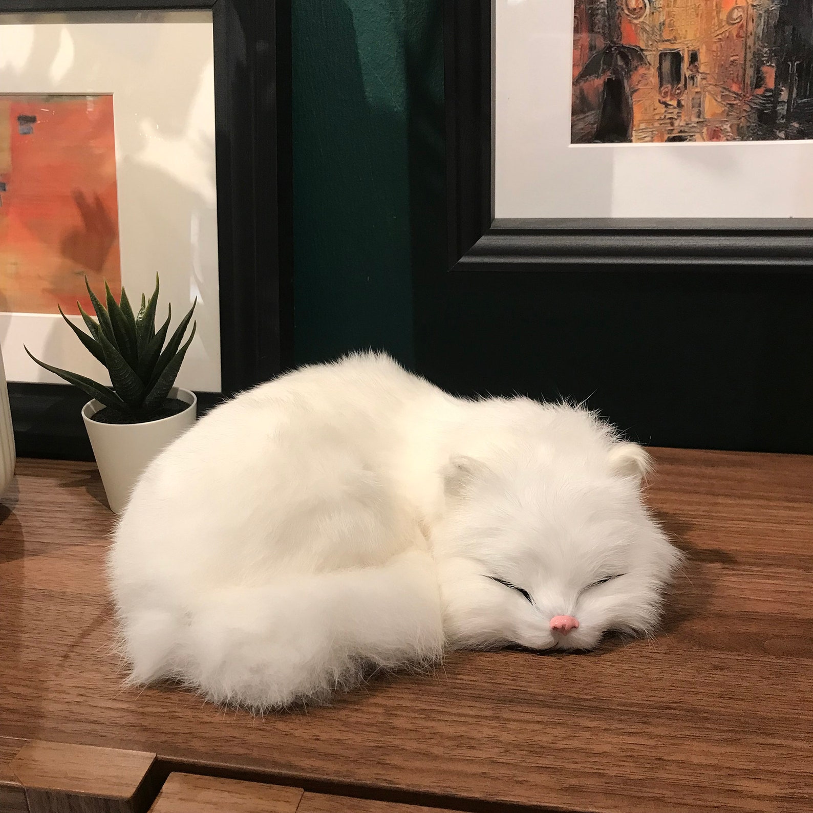Realistic Cat Plush Animal Figurines Statue Miniature Replica Dolls ...