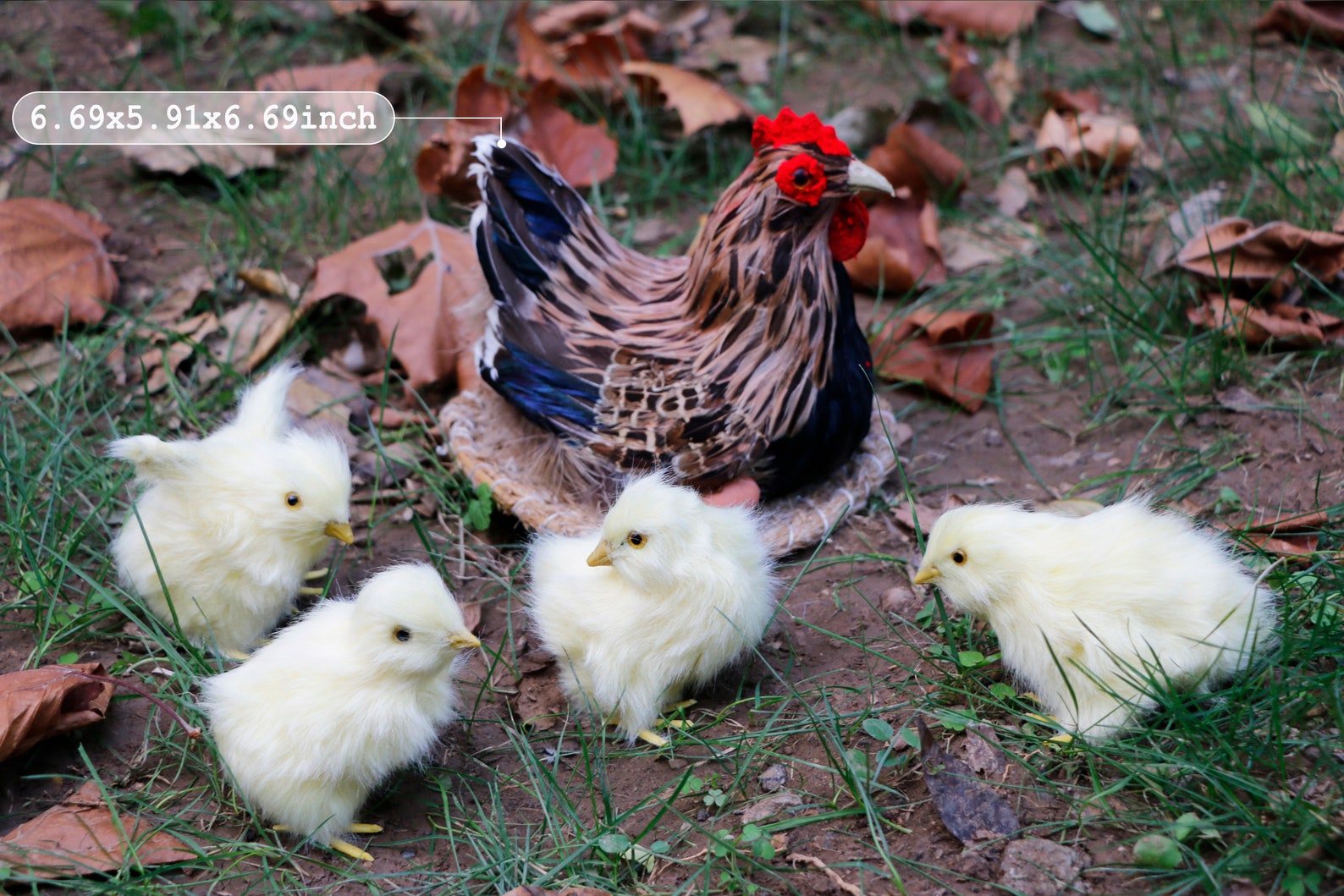 Fake Chicken Figurine Hen Rooster Taxidermy Miniature Replica - Etsy