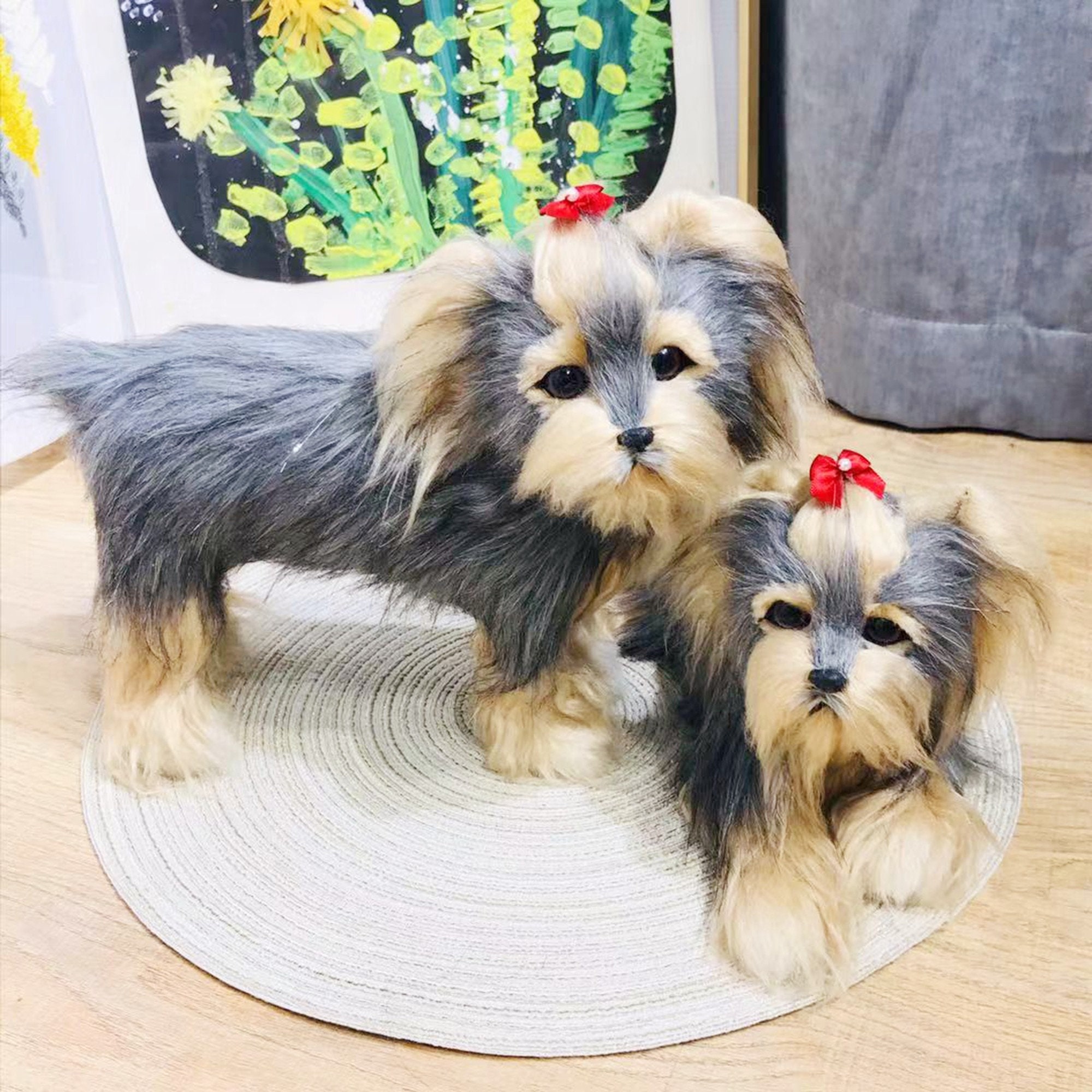 Yorkie Terrier Realistic Dog Puppy Plush Animals Figurines - Etsy