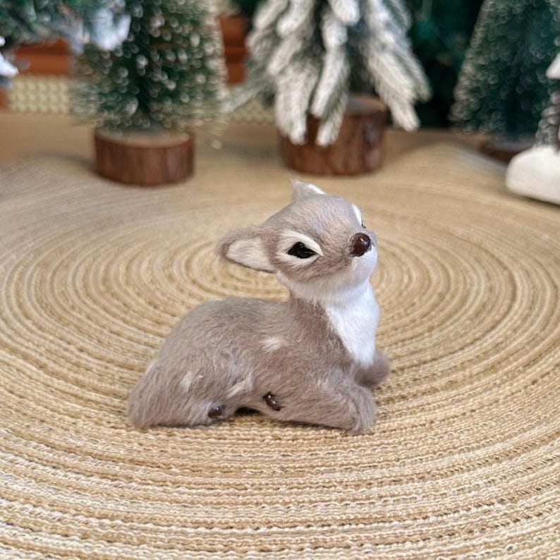 Handmade Deer Figurinedesktop Deer Decor, Christmas Deer Sculpture ...
