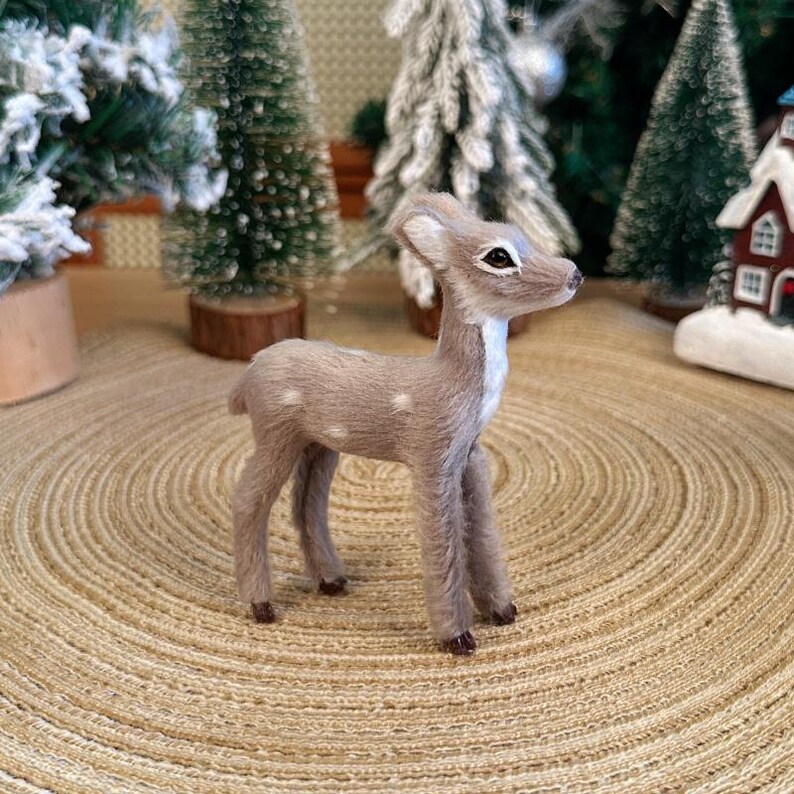 Handmade Deer Figurinedesktop Deer Decor, Christmas Deer Sculpture ...