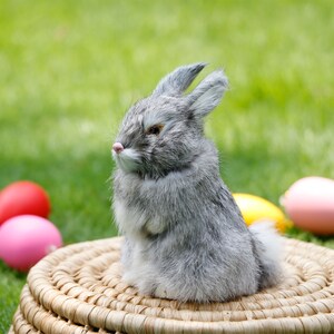 Lifelike,realistic Easter Bunny Rabbit Decor Fake Bunnies Figurines ...