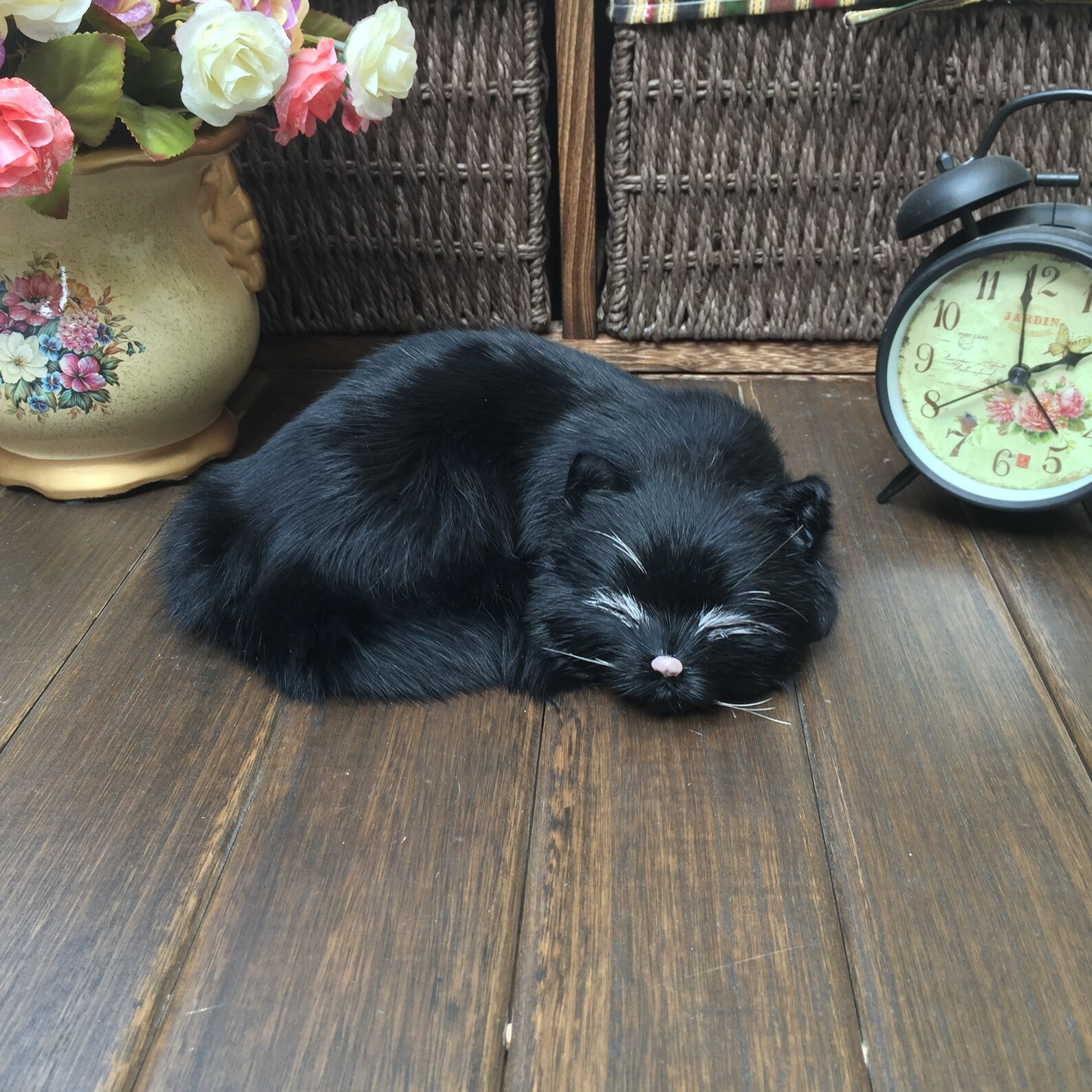 Realistic Cat Plush Animal Figurines Statue Miniature Replica Dolls ...