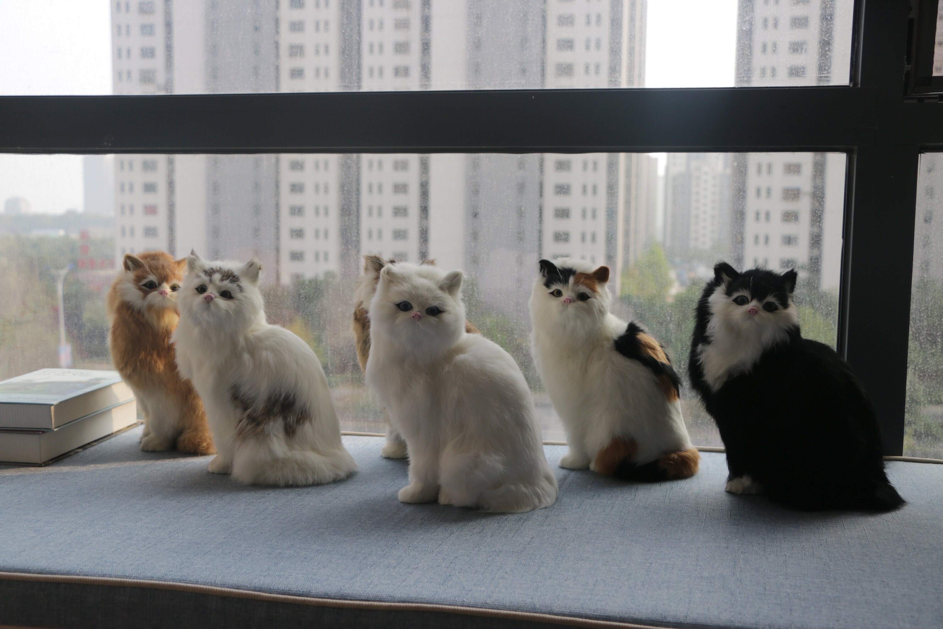 Realistic Furry Calico Cat Lifelike Kittten Figurines Miniatures Decor ...