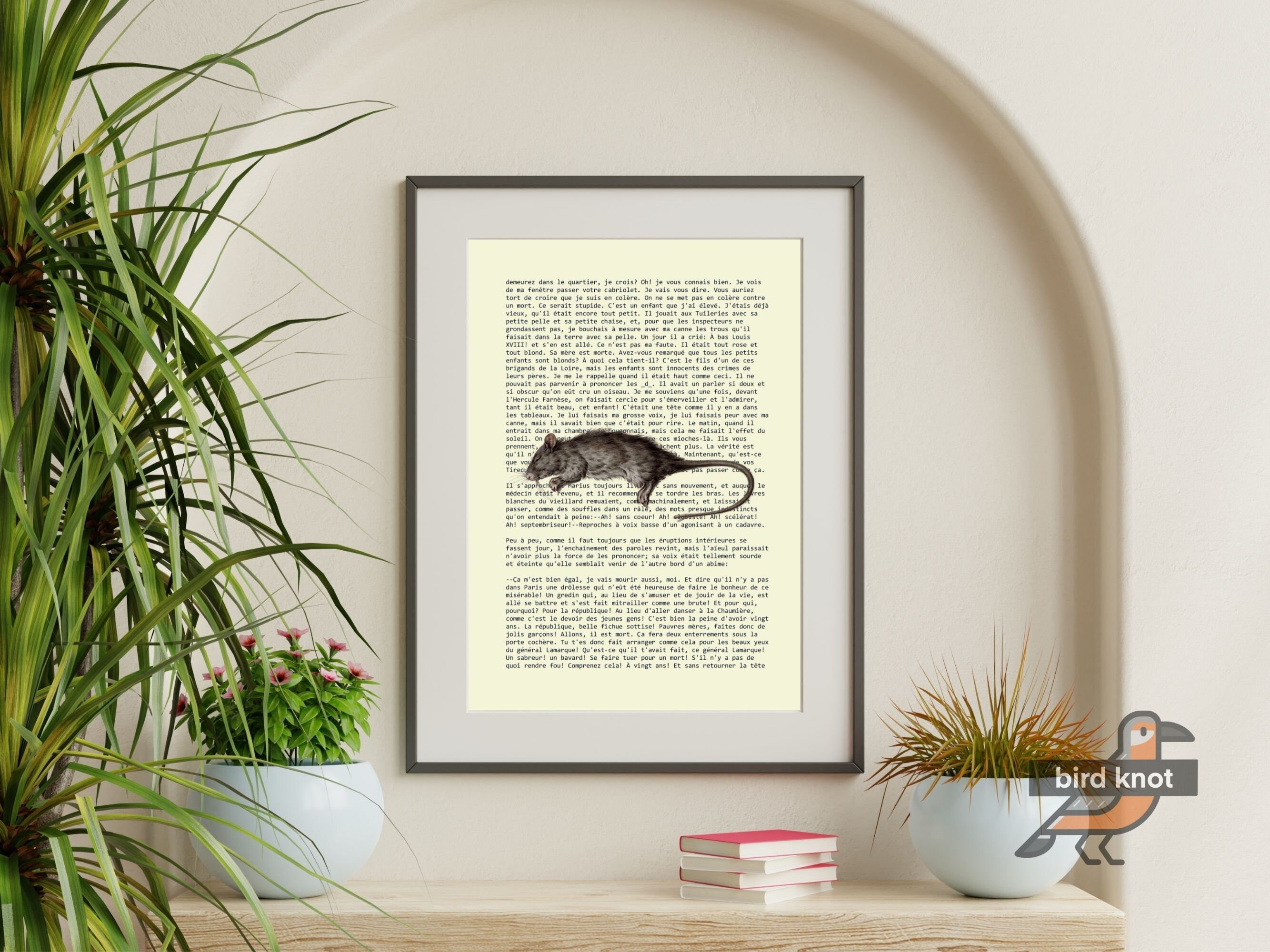 Les Misérables Food & Rats Printable Art on Novel Pages, Poster Art ...