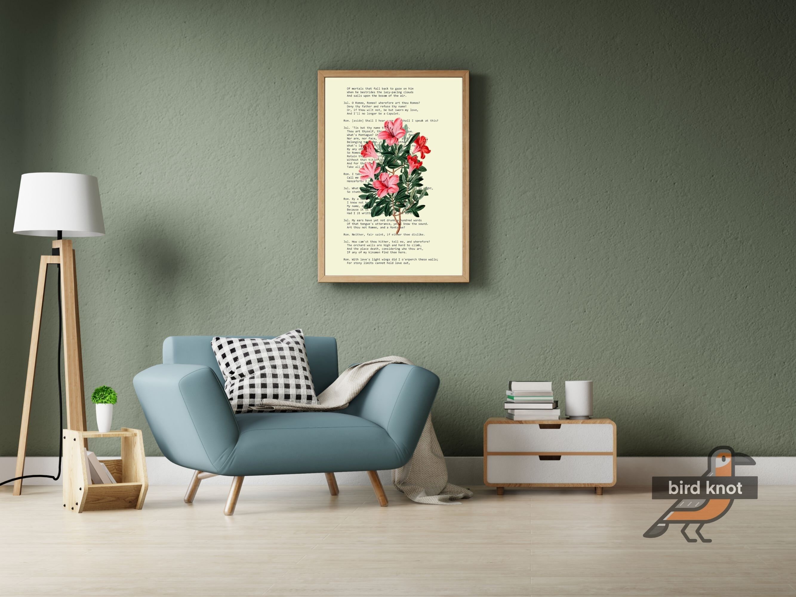Romeo and Juliet Wild Flowers Printable Art on Novel Pages, Vintage Art ...