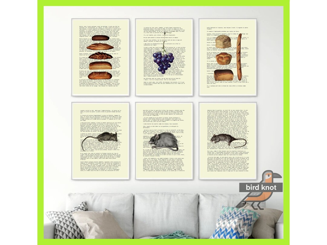 Les Misérables Food & Rats Printable Art on Novel Pages - Etsy