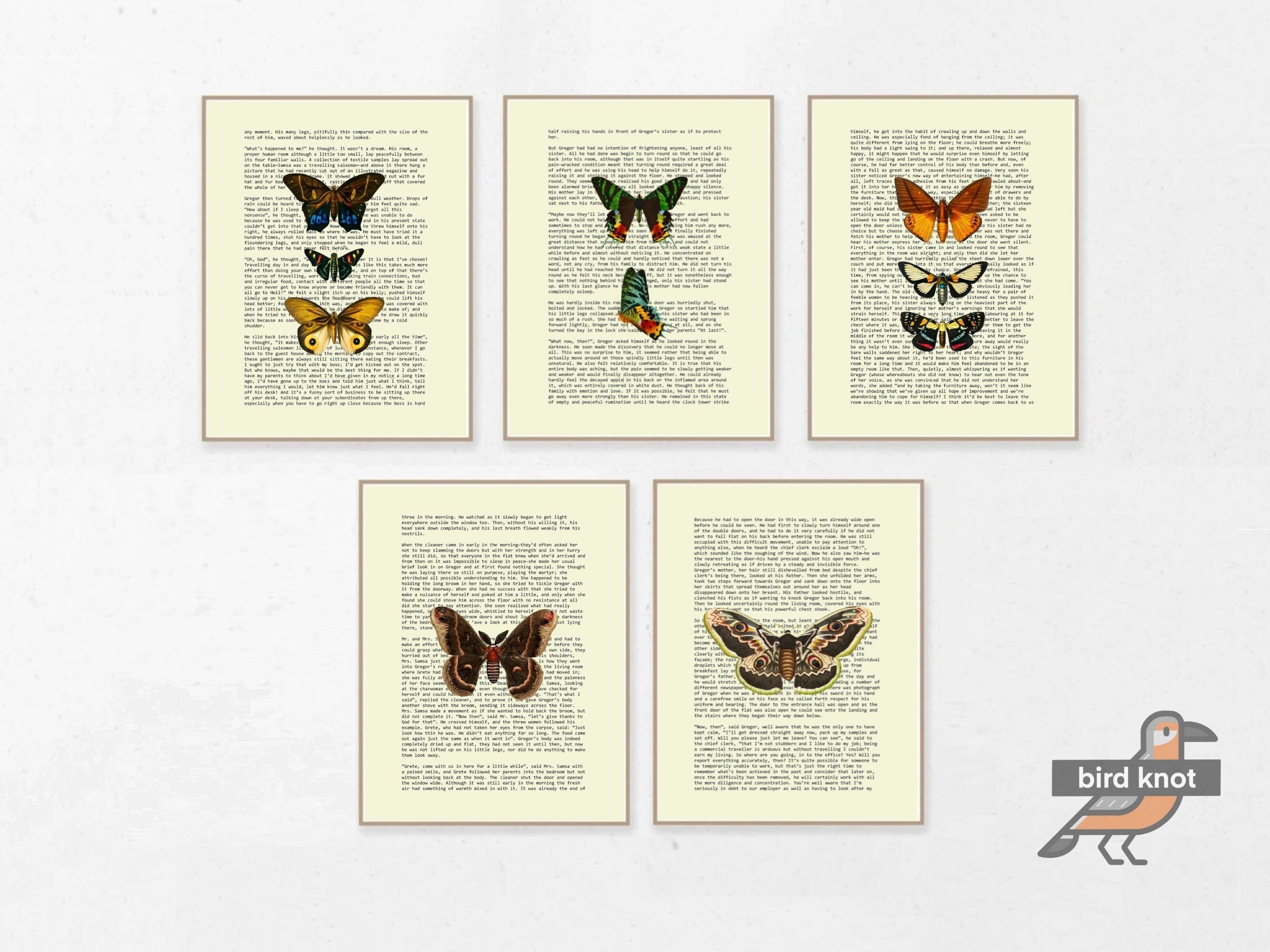 Metamorphosis Butterflies Printable Art on Novel Pages Poster - Etsy