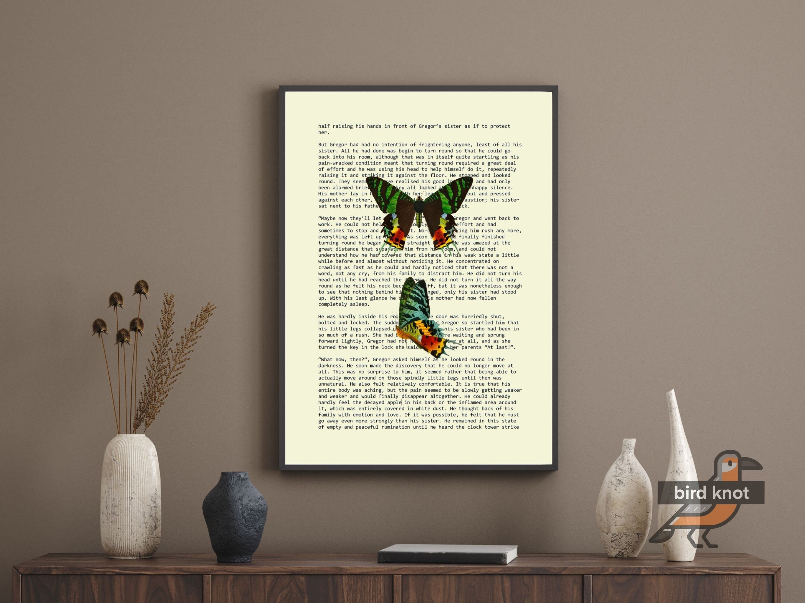 Metamorphosis Butterflies Printable Art on Novel Pages Poster - Etsy