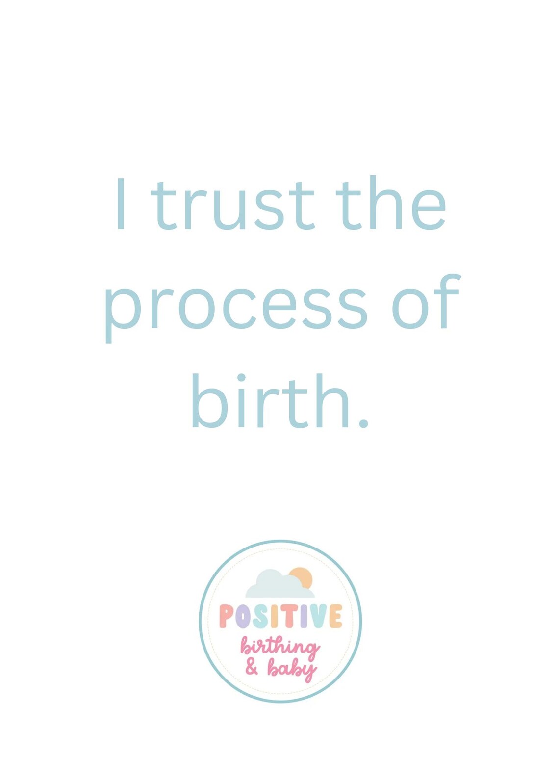 Positive Birth Affirmation Cards Printable | 5" X 7" Hypnobirthing ...