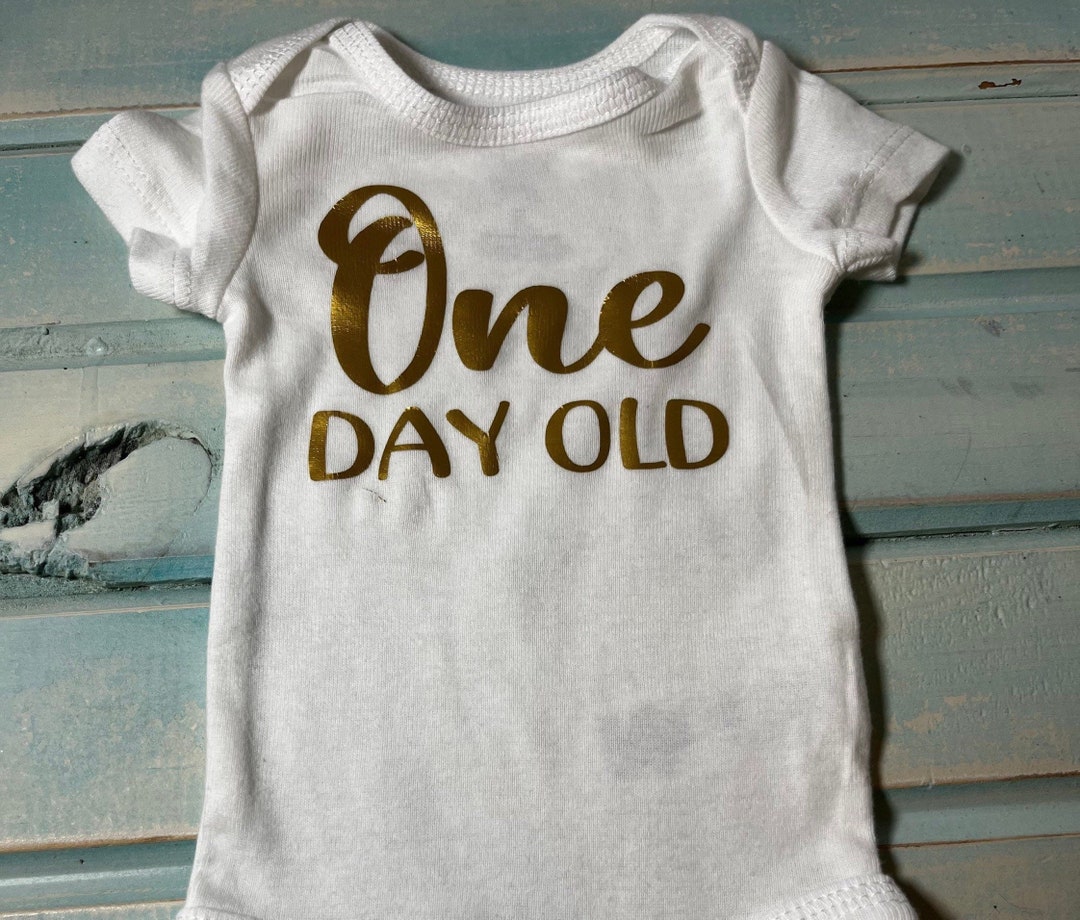1 Unisex White Birth or Birthday Milestone Body Suit NYLAKELLEY ...