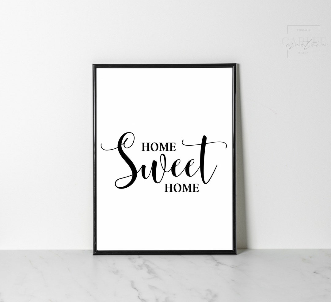 Printable Minimalist Wall Art Typography Quote- Home Sweet Home - Etsy