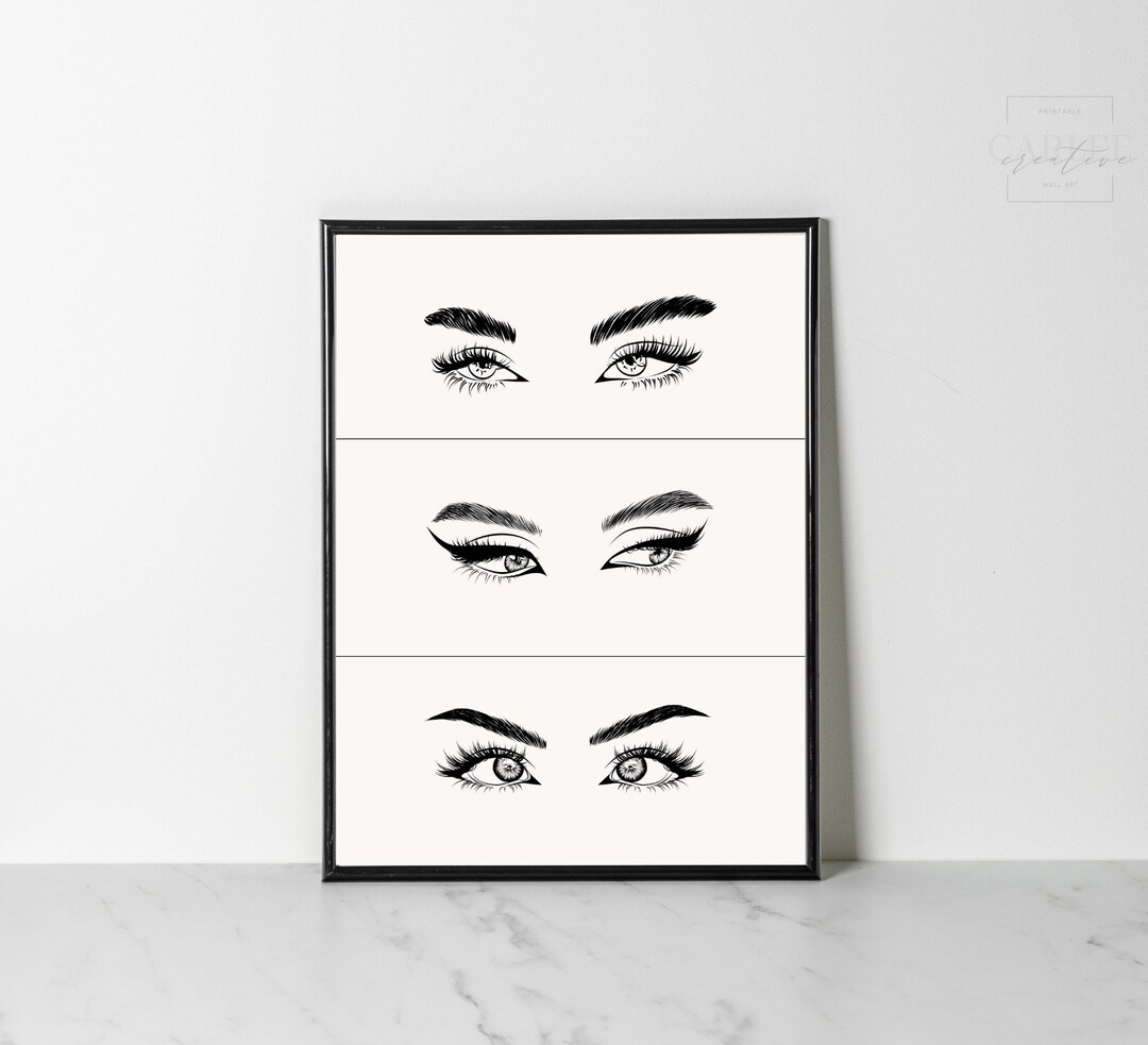 Eyelash Prints, Eyebrows, Eyes, Printable Wall Art, Home Decor ...