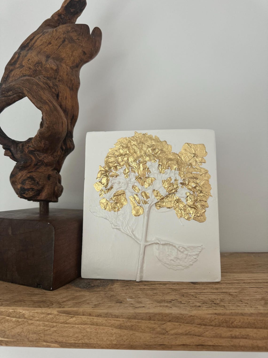 Handmade Botanical Plaster Plaques | Real Plant Imprint Wall Art With ...