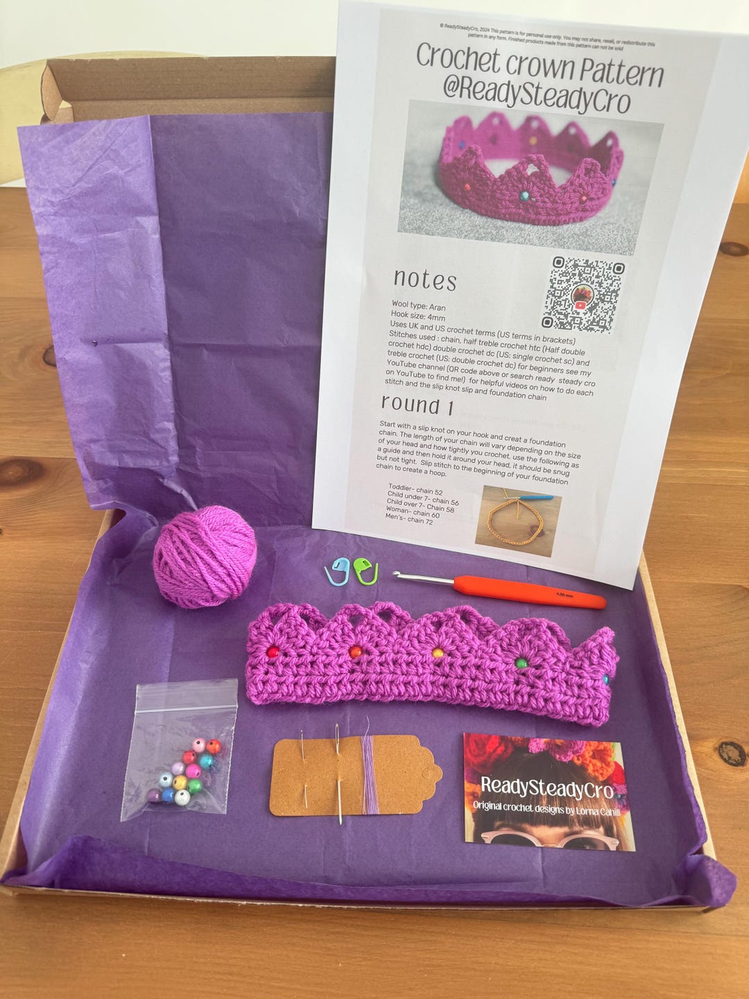 Crochet Crown Craft Kit Beginner Friendly Step-by-step Guide Letterbox ...