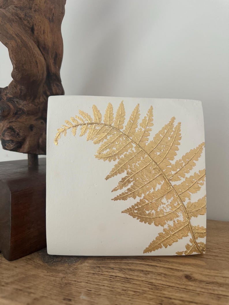 Handmade Botanical Plaster Plaques | Real Plant Imprint Wall Art With ...