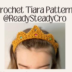 Crochet Tiara Pattern Digital Download PDF US and UK Crochet Terms Beginner Easy to Follow ...