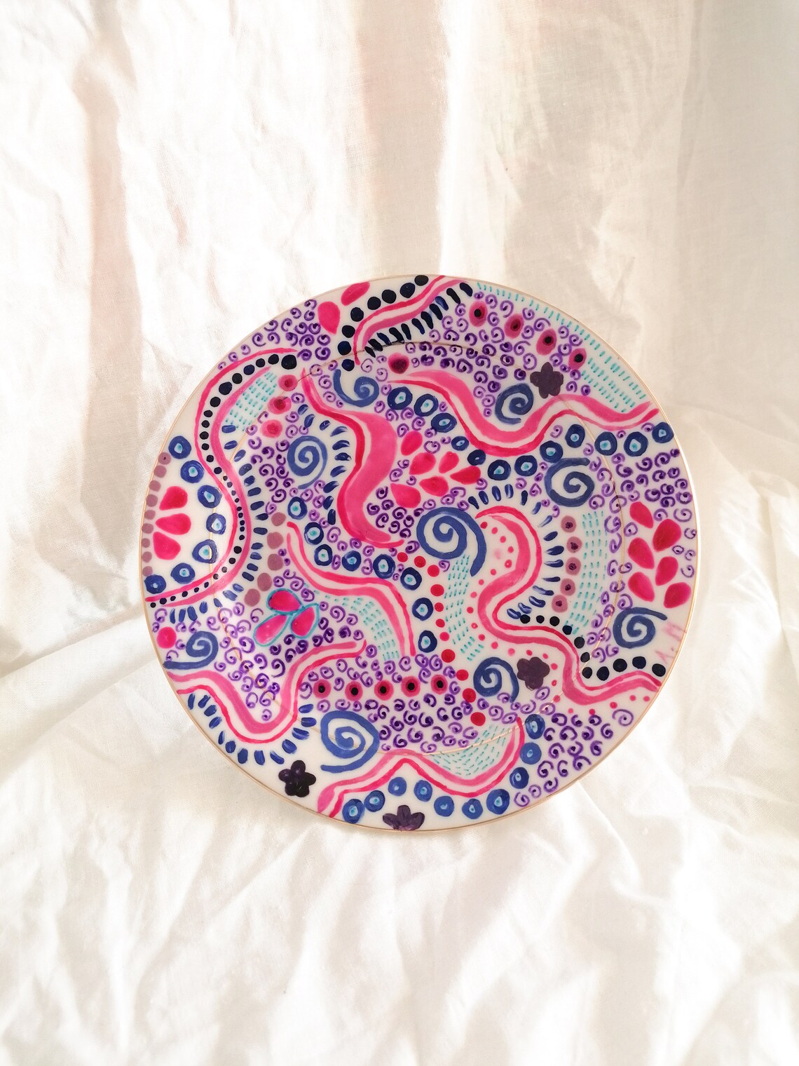 Bright Hand-painted Porcelain Plate for Home Decor / Plate for Wall ...