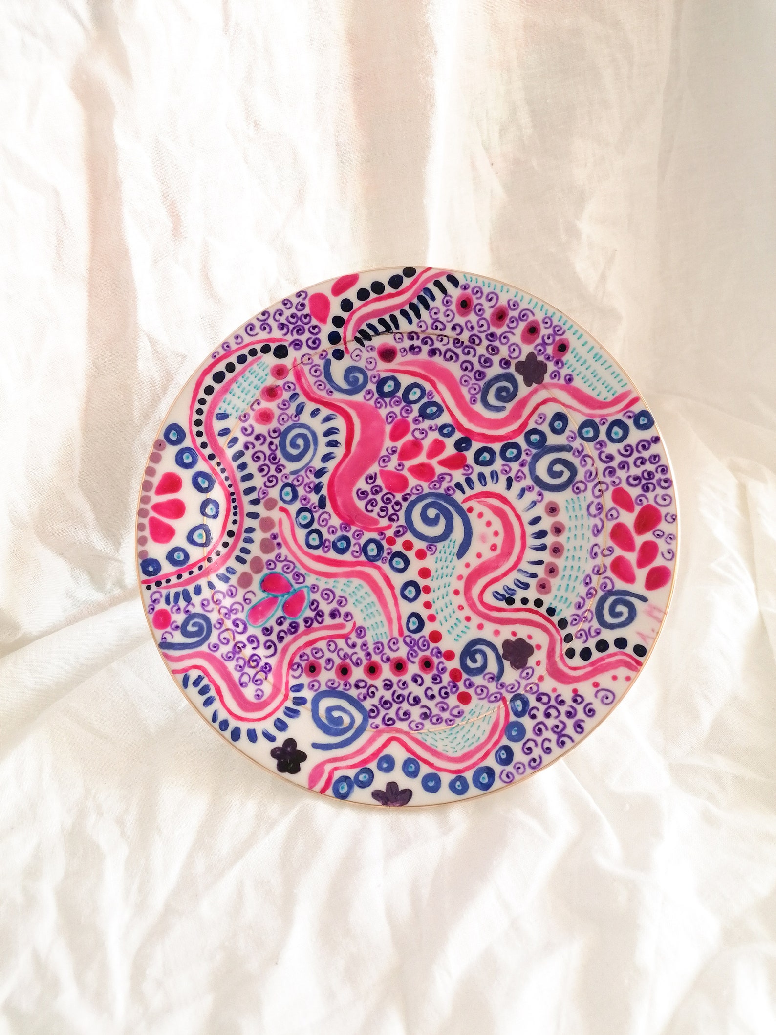 Bright Hand-painted Porcelain Plate for Home Decor / Plate for Wall ...