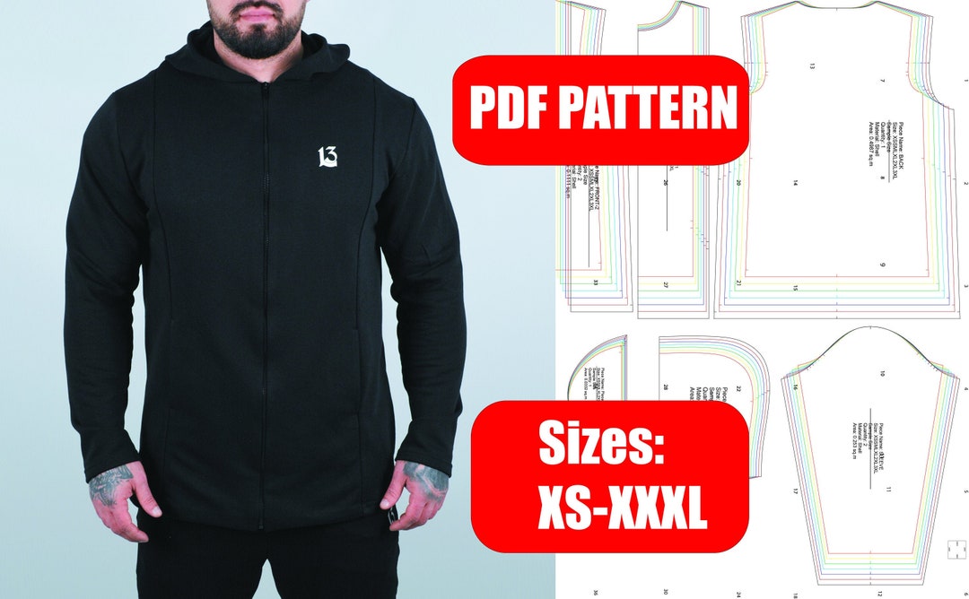Hooded Jacket PDF Sewing Pattern Sizes: XS-XXXL - Etsy