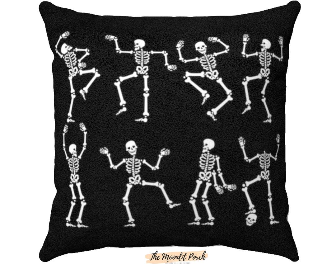 Dancing Skeletons Pillow, Halloween Pillow Case, Halloween Home Decor ...