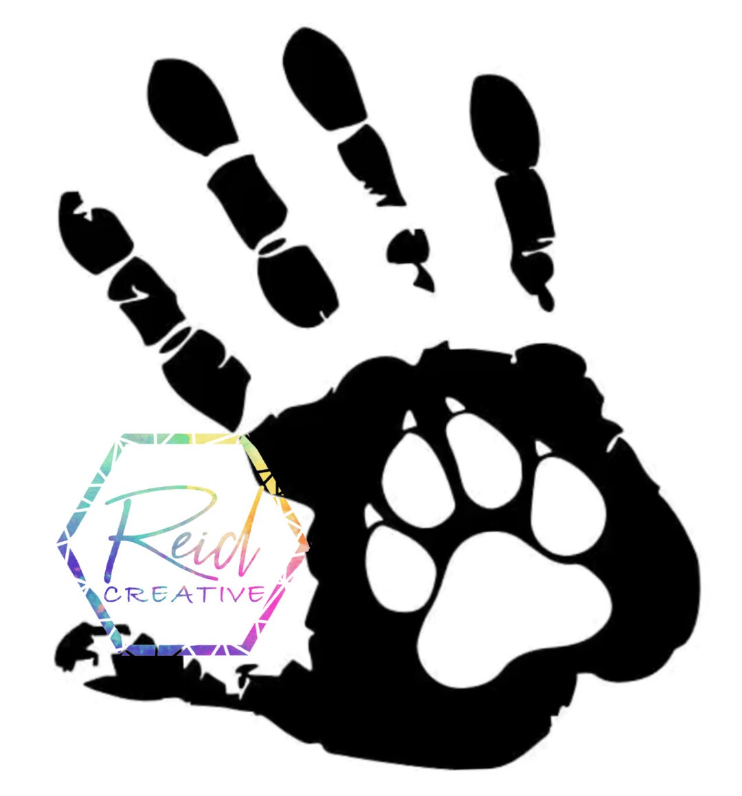 Dog Paw, Hand Print Animal Lover Car Bumper Sticker Window Decal Vinyl ...