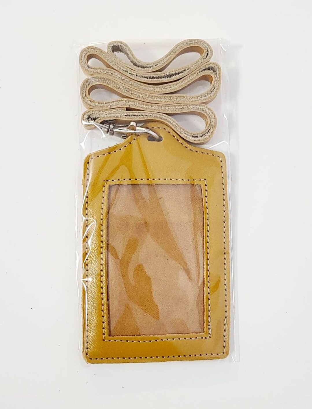Real Leather Lanyard/badge or ID Card Holder Yellow - Etsy