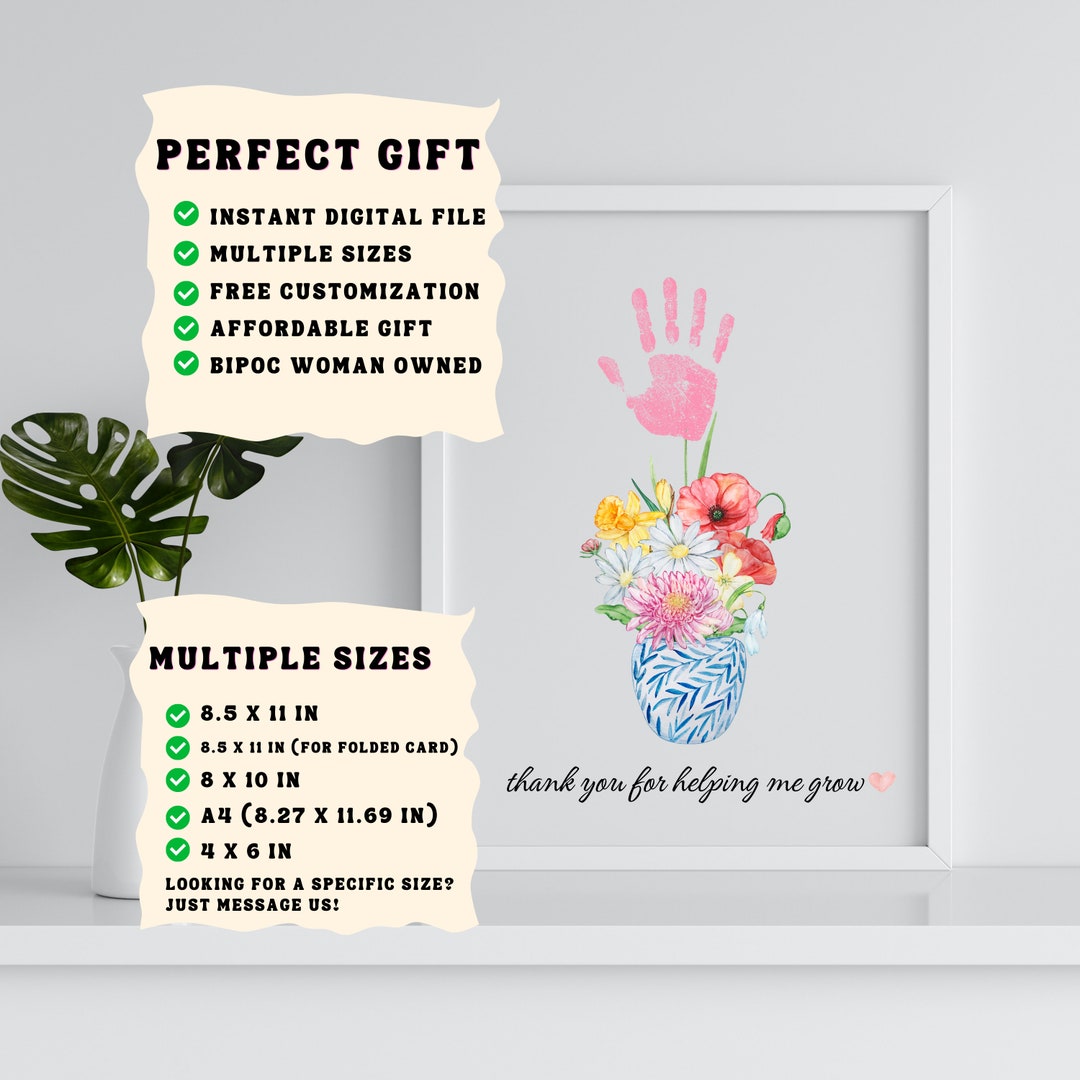 Flower Bouquet Handprint Art, DIY Handprint, Mother's Day Handprint ...