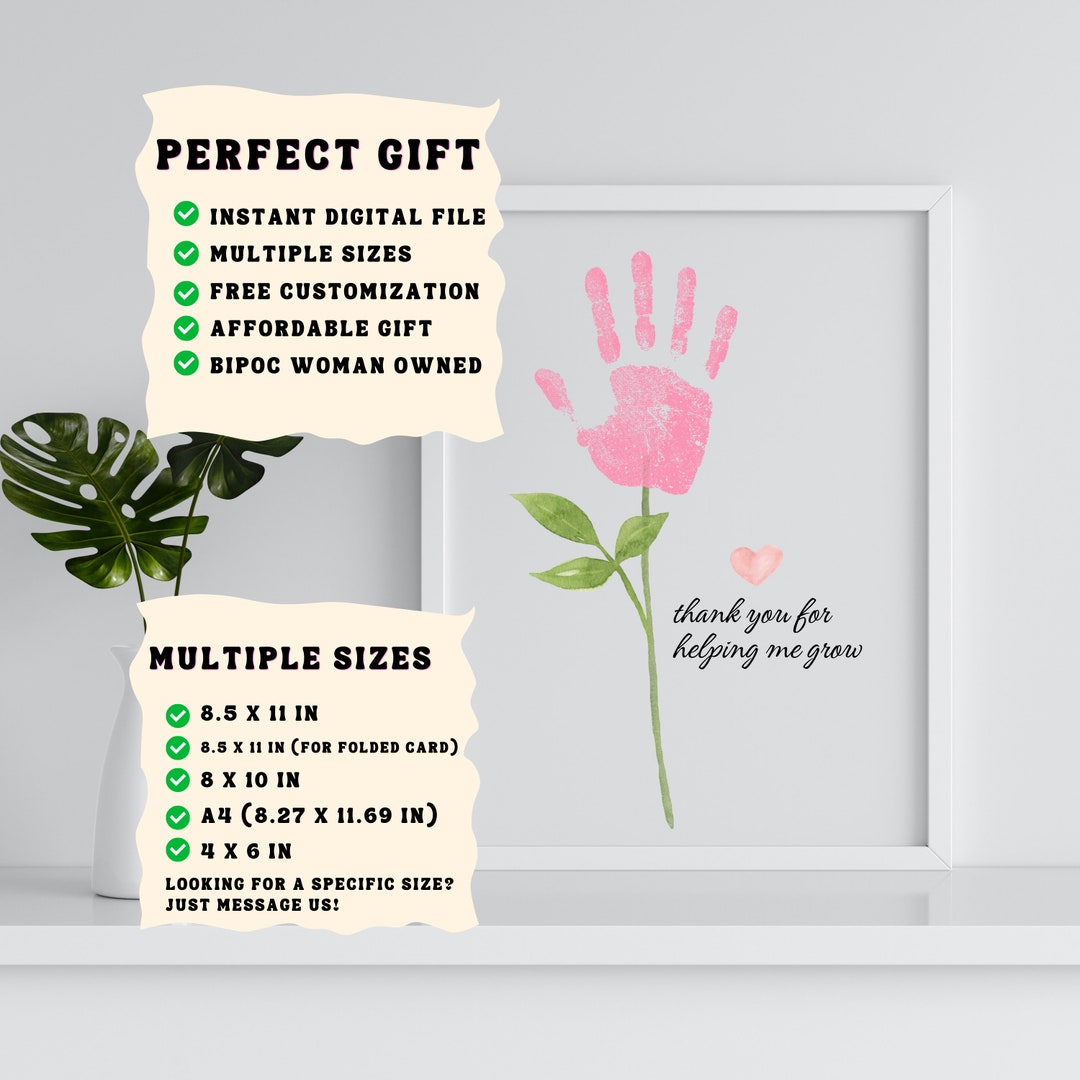 Flower Handprint Art, DIY Handprint, Mother's Day Handprint, Gift From ...
