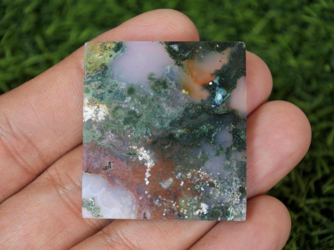 Translucent Multicolor Java Moss Agate - Etsy