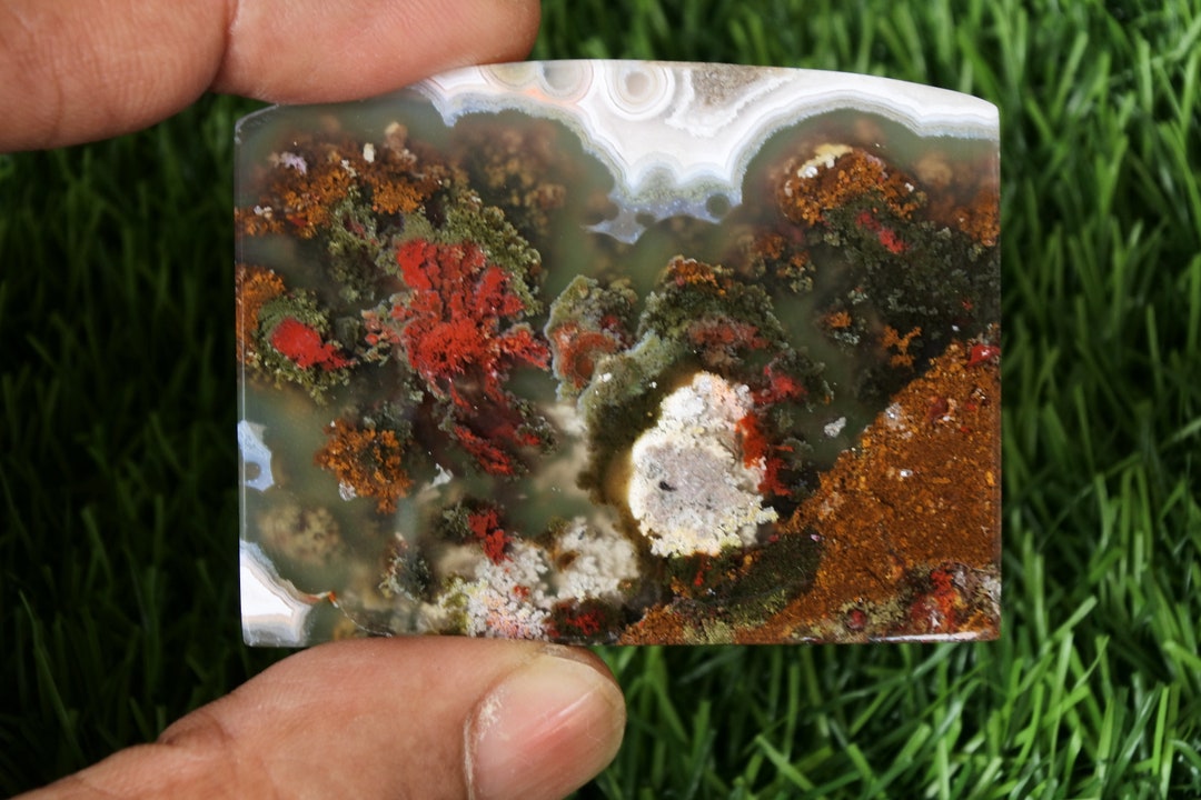 Large Garden Moss Agate, Crimson Agate,agate Healing Properties,agate ...