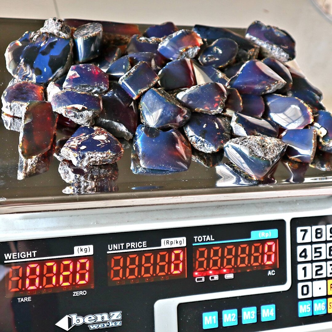 720 Gram Blue Amber Rough One Side Polished - Etsy