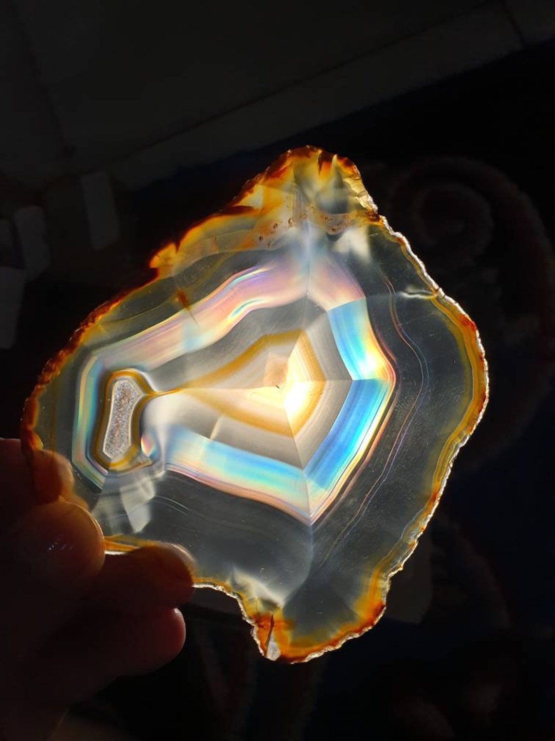 High-grade Rainbow agate specimen | Etsy